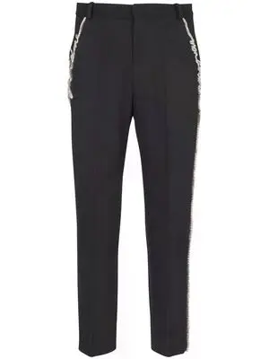 Balmain Rhinestone-embellished Straight-leg Trousers - Black