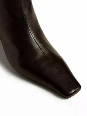Khaite The Arizona Leather Ankle Boots