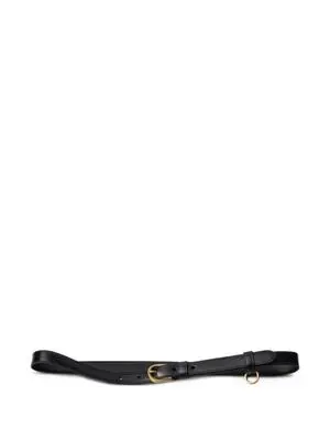 Prada Leather Belt With Gold-tone Buckle - Black