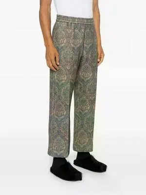 PIERRE-LOUIS MASCIA Graphic Print Wool Flannel Trousers