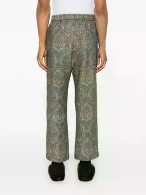 PIERRE-LOUIS MASCIA Graphic Print Wool Flannel Trousers