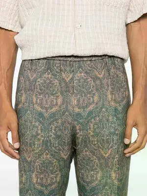 PIERRE-LOUIS MASCIA Graphic Print Wool Flannel Trousers