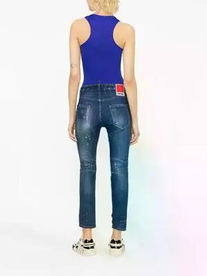 Dsquared2 Bleached Skinny Jeans With Paint Splatter