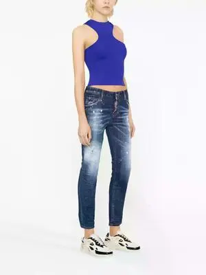 Dsquared2 Bleached Skinny Jeans With Paint Splatter