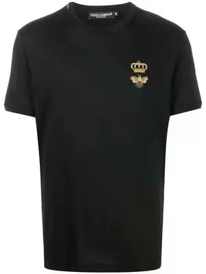 Dolce & Gabbana Embroidered Cotton T-shirt - Black