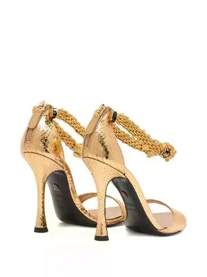 Roberto Cavalli Embellished Jewel Tigers Heeled Sandals