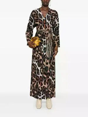 Diane Von Furstenberg Babette Maxi Dress With Abstract Print And Plunging V-neck