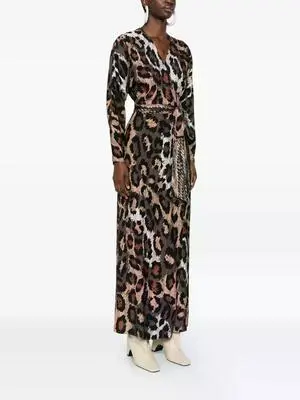 Diane Von Furstenberg Babette Maxi Dress With Abstract Print And Plunging V-neck