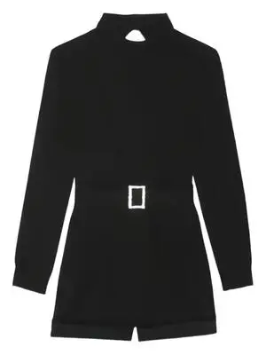 Saint Laurent Open-back Belted Playsuit - Black