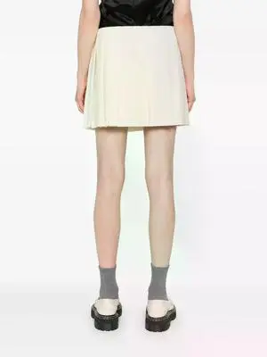 Miu Miu Pleated Mini Skirt With Buckle Detail