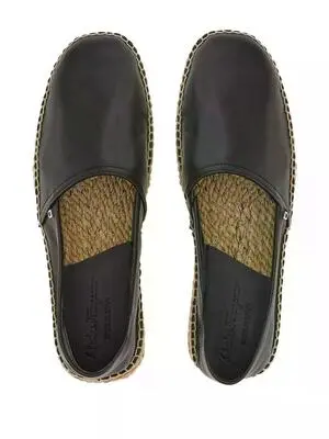 FERRAGAMO Gancini Buckle Leather Espadrilles