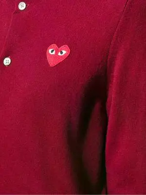 Play Comme Des Garcon Basic Cardigan - Red