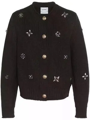 BARRIE Embellished Cashmere Cardigan - Black