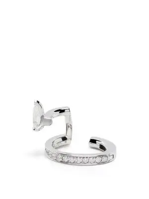 REPOSSI 18kt White Gold Serti Sur Vide Earcuff - Silver