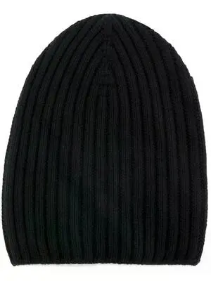 BARRIE Ribbed-knit Cashmere Beanie - Black