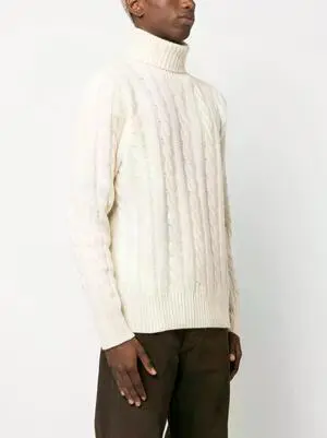 Polo Ralph Lauren Roll-neck Cable-knit Jumper - Neutrals