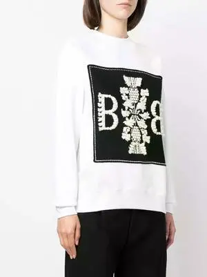 BARRIE Embroidered Panelled Sweatshirt - White