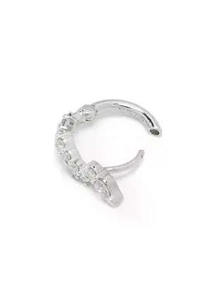 MARIA BLACK 14kt White Gold Diamond Huggie Hoop Earring