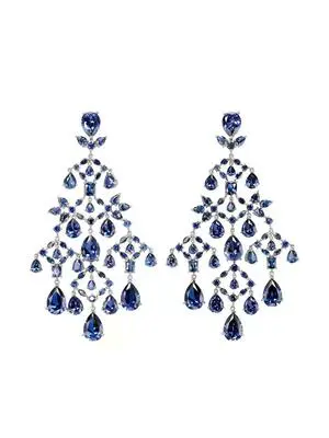 ANABELA CHAN 18k Gold And Rhodium Vermeil Celestial Cascade Sapphire Earrings - Silver