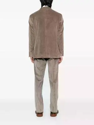 Canali Corduroy Single-breasted Suits - Brown