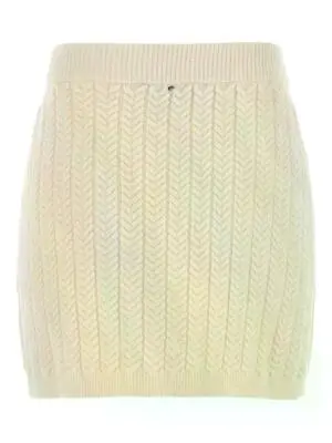 Sportmax Cream Cable Knit Miniskirt