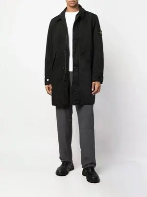 Stone Island Logo Patch Single-breasted Coat