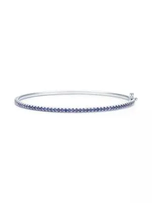 Kwiat 18kt White Gold Sapphire Bangle - Silver