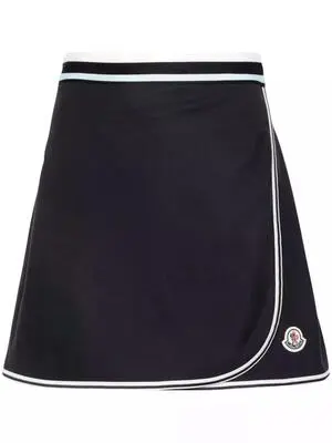 Moncler Logo Patch Wrap Tennis Skirt - Blue