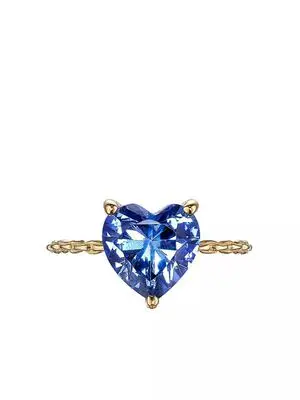 ANABELA CHAN 9kt Yellow Heart-cut Sapphire Ring - Gold