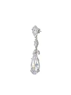 ANABELA CHAN 14kt White Gold Calla Lily Diamond Drop Earrings - Silver