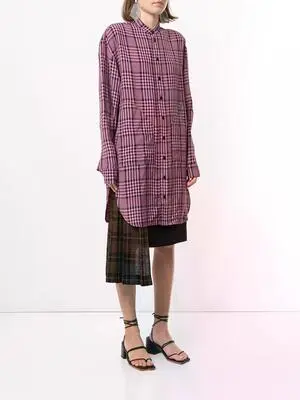 Colville Asymmetrical Hem Checked Shirt