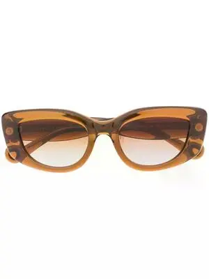 LANVIN Engraved-logo Tinted Sunglasses - Brown