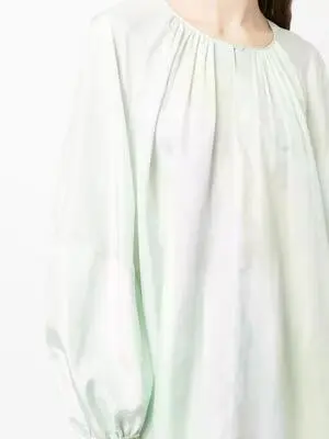 JOSEPH Gathered Neckline Silk Blouse - Green
