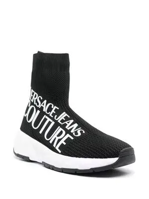 Versace Logo Print Sock Sneakers