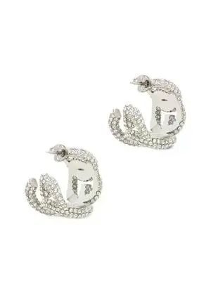 Dolce & Gabbana Logo Crystal-embellished Hoop Earrings