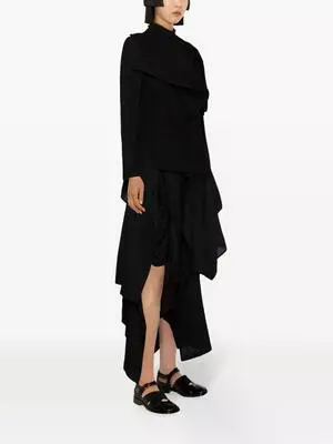 Yohji Yamamoto Ruffle-detail Asymmetric Coat