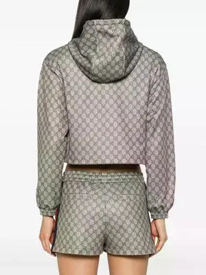 Gucci Gg-logo Zip-up Cropped Jacket