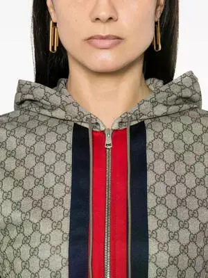 Gucci Gg-logo Zip-up Cropped Jacket