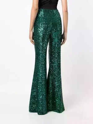 Elie Saab Sequin-embellished Flared Trousers - Green
