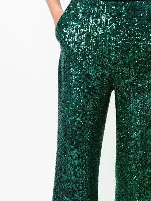 Elie Saab Sequin-embellished Flared Trousers - Green