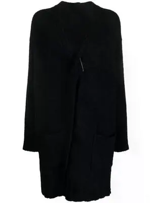 Yohji Yamamoto Asymmetric V-neck Cardigan-coat - Black