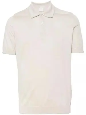 Eleventy Fine-ribbed Polo Shirt - Neutrals