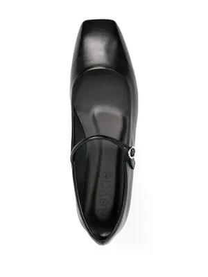 AeydĒ Mary Jane Leather Ballerina Shoes - Black