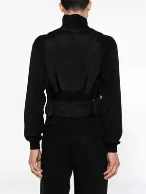 SAPIO Nº12a Wool Blend Waistcoat With Faux Leather Panelling