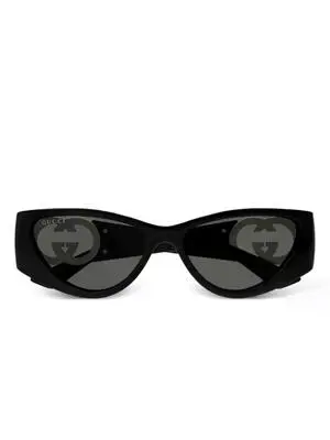 Gucci Interlocking G Oval Sunglasses - Black