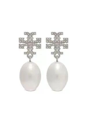 Tory Burch Kira Drop Earrings With Pearl And Pav - Gold