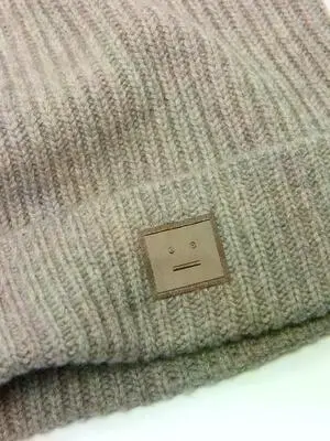 Acne Studios Face Logo Beanie - Neutrals