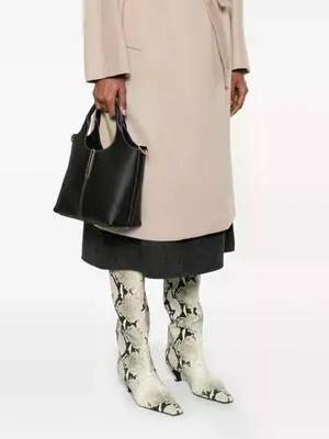 TOD'S Mini Leather Tote Bag With Lobster Claw Fastening - Black