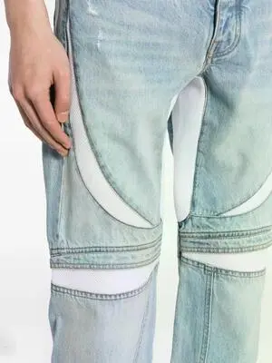 Amiri Mx-3 Straight-leg Jeans With Mesh Panelling - Blue