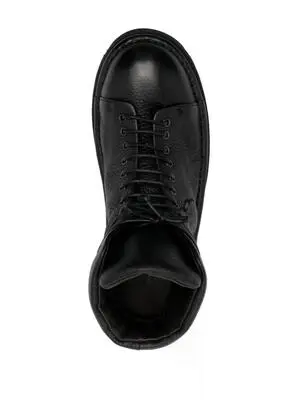 Marsèll Calf Leather Combat Boots - Black